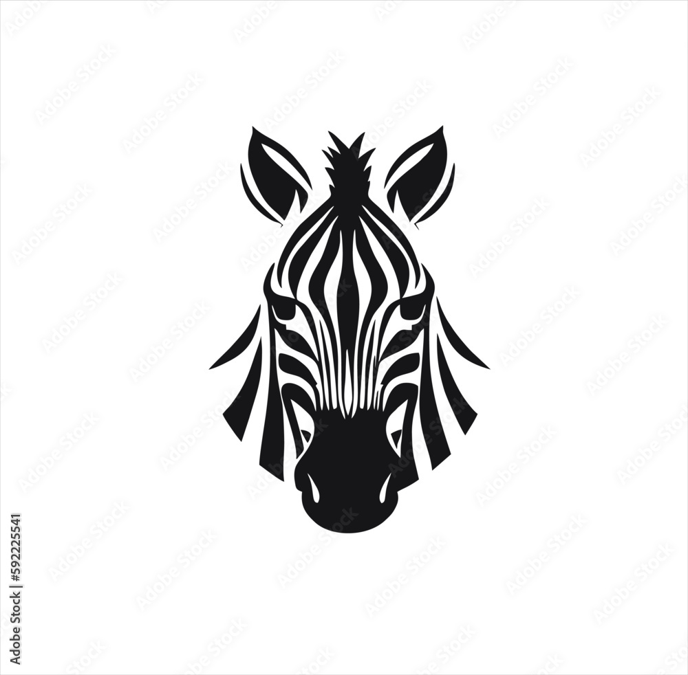 zebra head icon design. zebra animal vector logo illustration, gaming ...