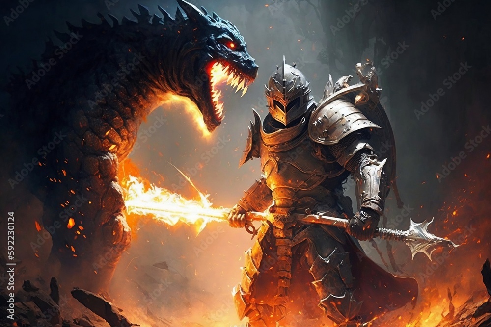 Knight in High-Tech Armor Suit Wields Huge Sword in Explosive Battle ...