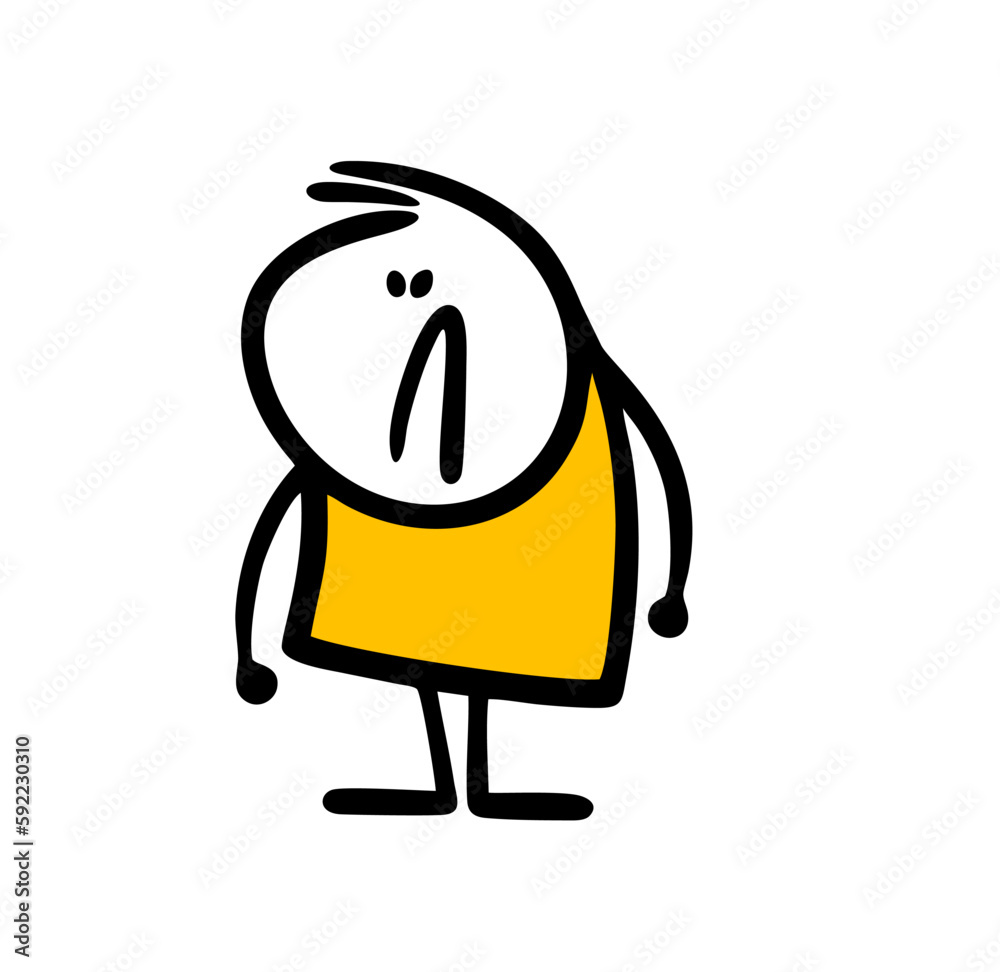 Poster Funny angry child clenched his fists and looks stern and ...