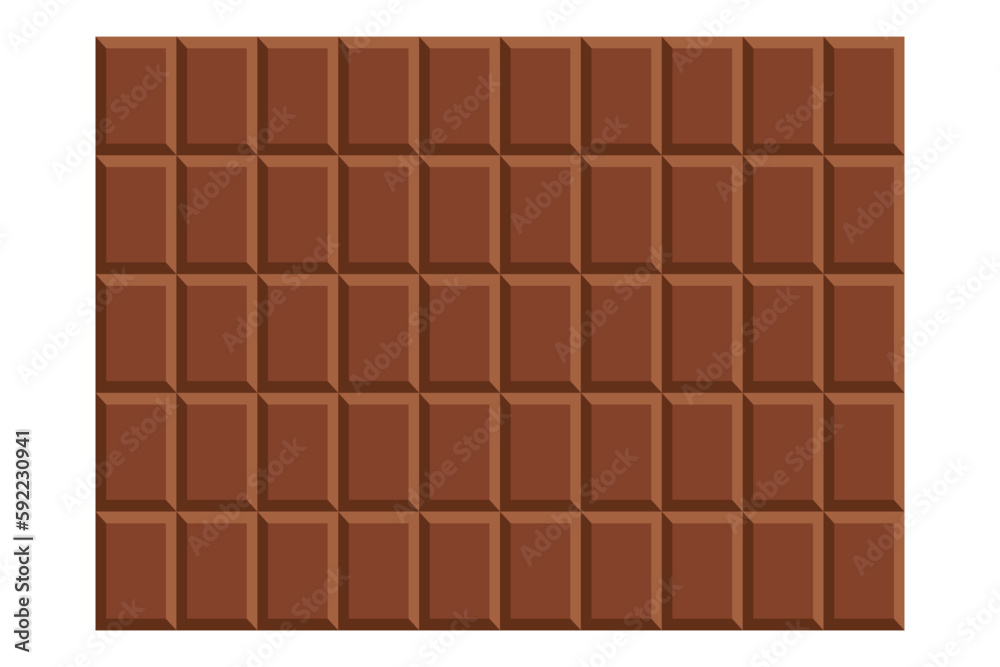 Chocolate bar isolated on white background, vector illustration. Milk ...