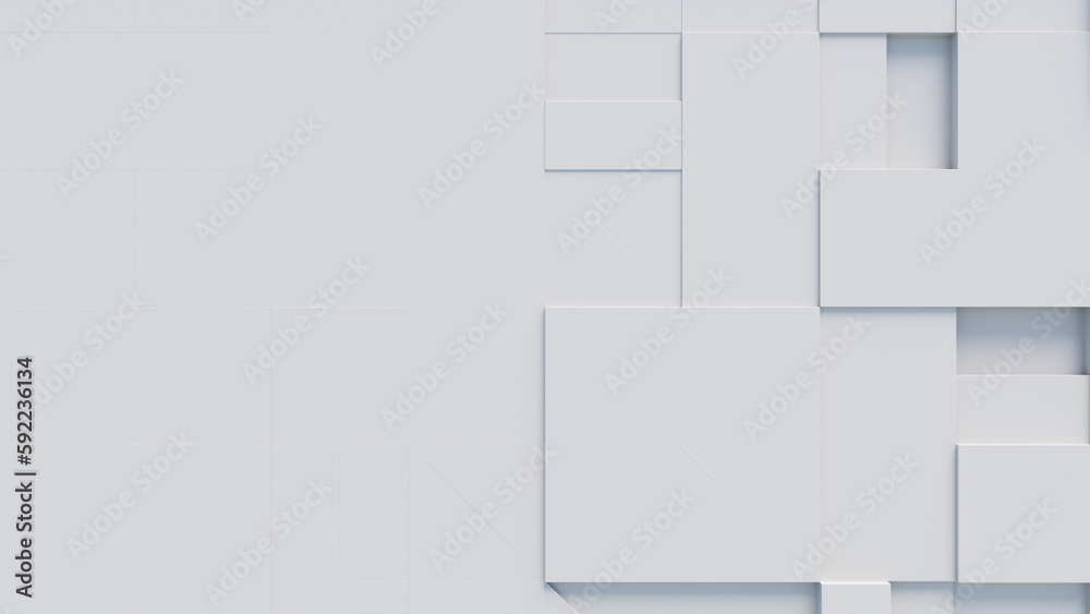 Abstract wallpaper created from White 3D Blocks. Futuristic 3D Render ...