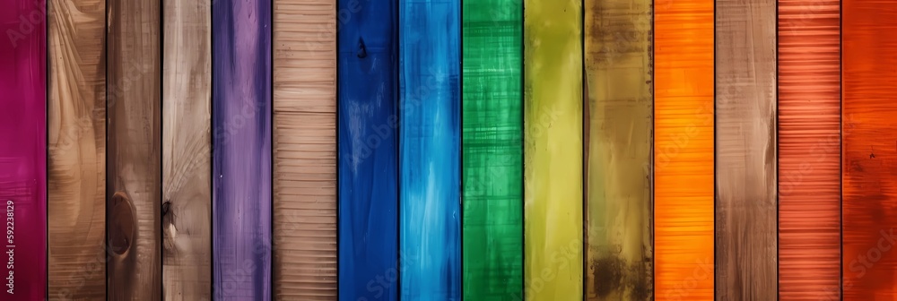Rainbow wooden planks background. Colorful wooden texture. Rainbow wood ...