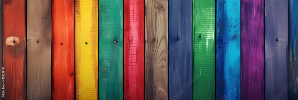 Rainbow wooden planks background. Colorful wooden texture. Rainbow wood ...