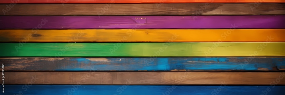 Rainbow wooden planks background. Colorful wooden texture. Rainbow wood ...
