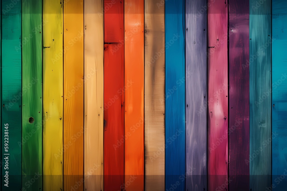 Rainbow wooden planks background. Colorful wooden texture. Rainbow wood ...