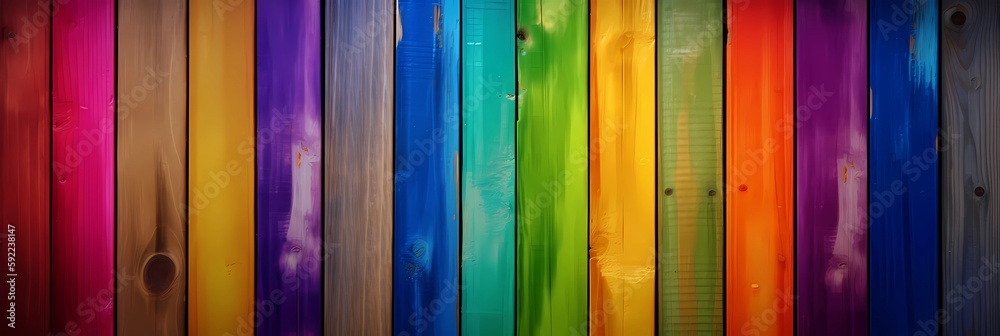 Rainbow wooden planks background. Colorful wooden texture. Rainbow wood ...