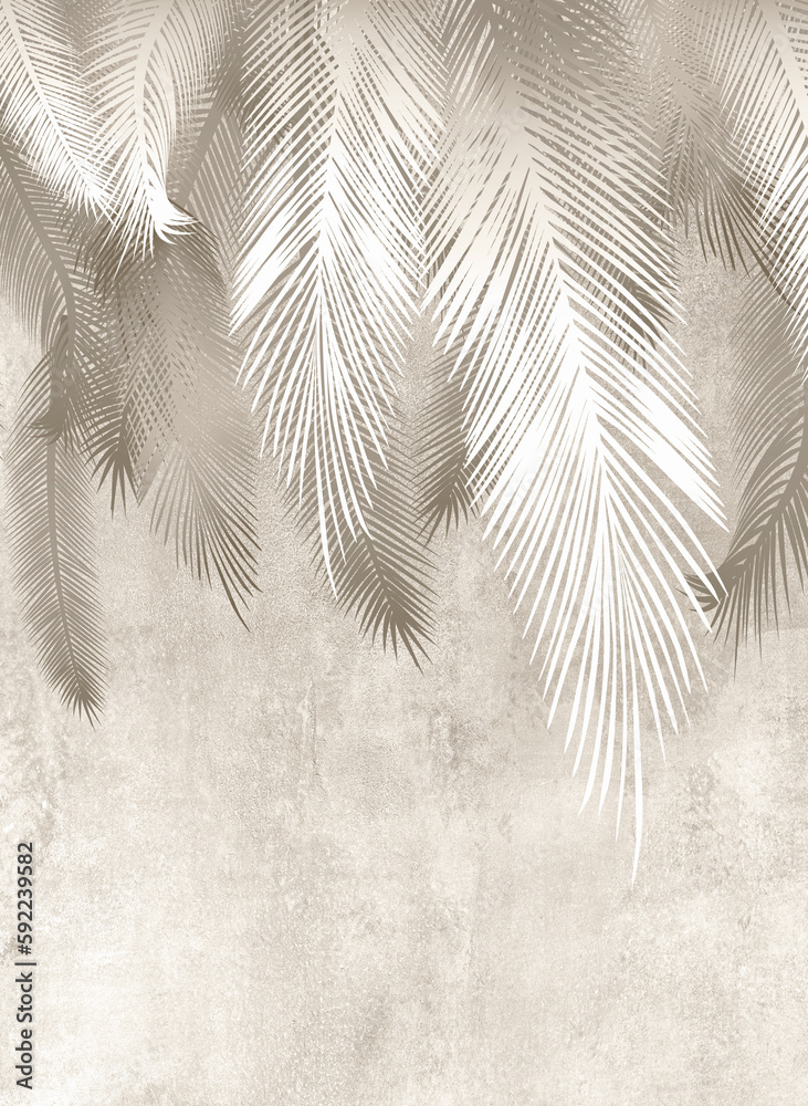 wallpaper leaves of palm trees. Image for photo wallpapers. Background ...