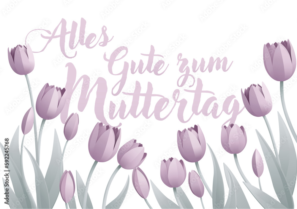 German Happy Mothers Day Alles Gute Zum Muttertag paper craft or paper ...