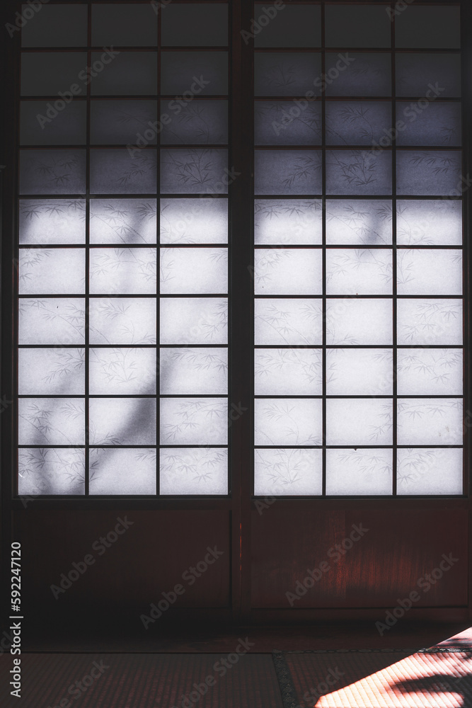 Frontal view of a traditional Japanese style shÅ ji as a blank ...