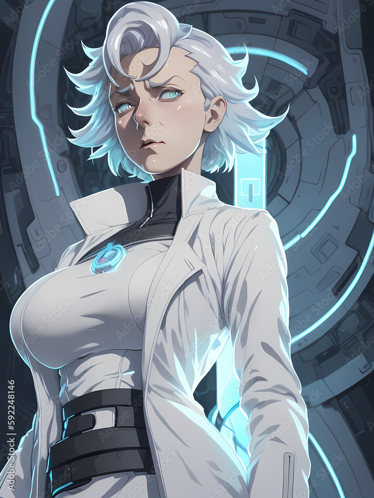 a portrait illustration of a female doctor inspired by the animated ...