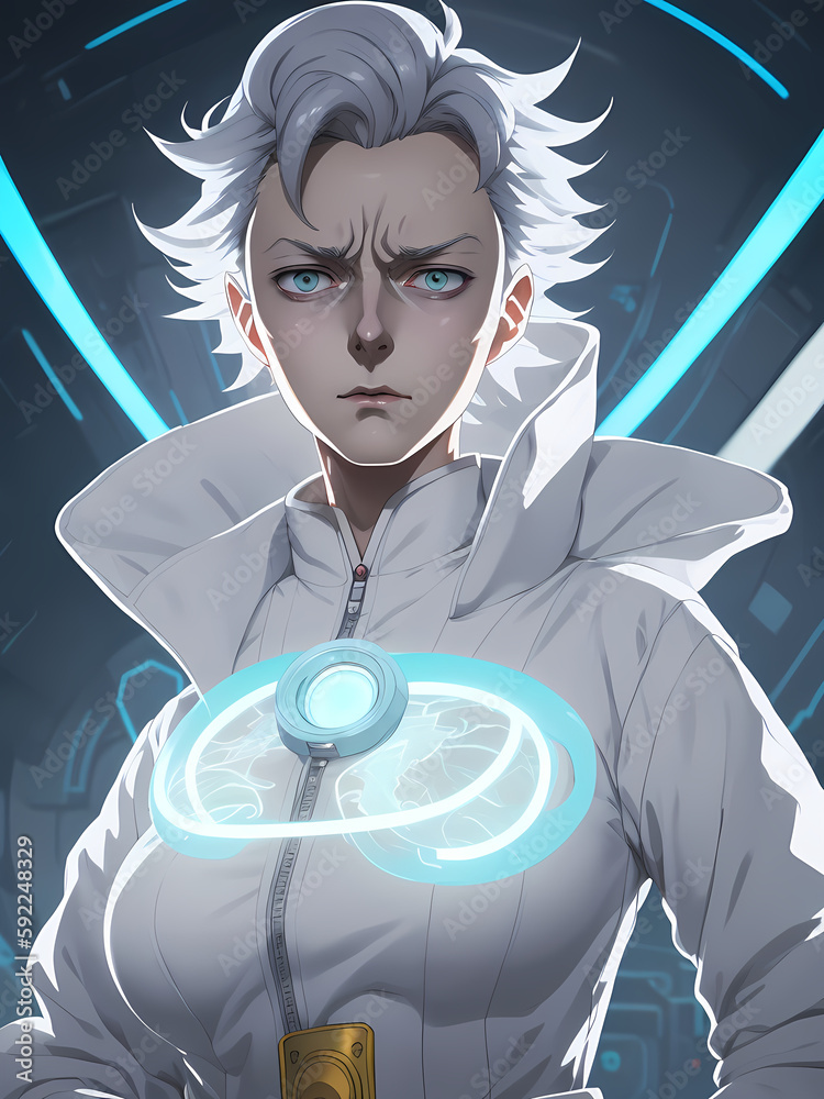 a portrait illustration of a female doctor inspired by the animated ...