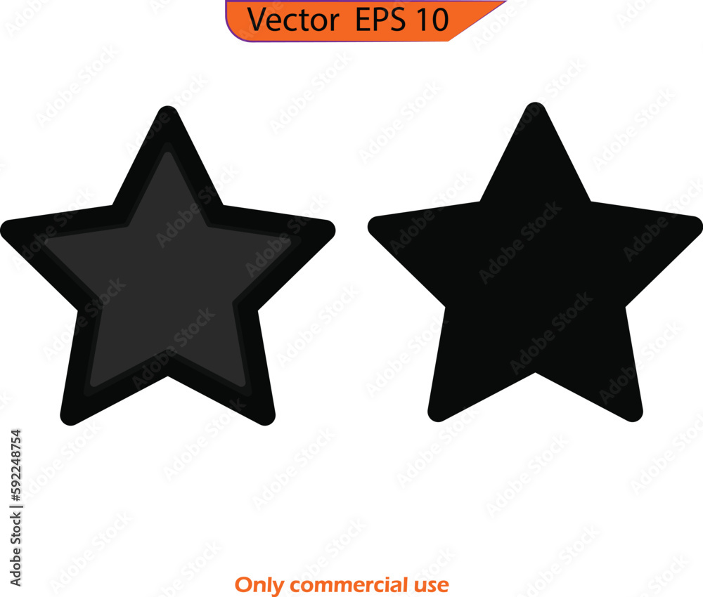 Stars collection. Star vector icons. Black set of Stars, isolated on transparent background ...