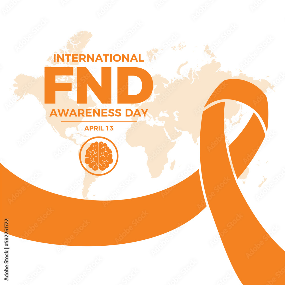 International FND Awareness Day vector illustration. Orange awareness ...