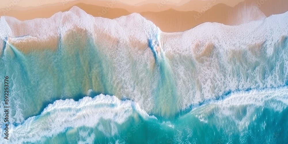 Ocean waves on the beach as a background. Beautiful natural summer ...