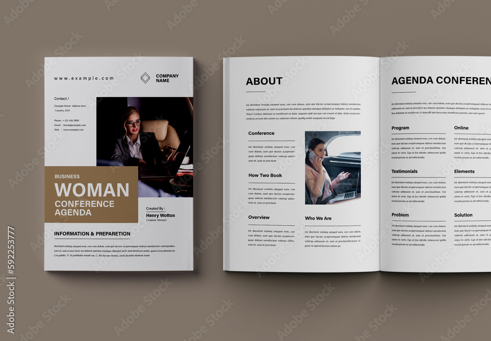 Conference Agenda Layout Stock Template | Adobe Stock