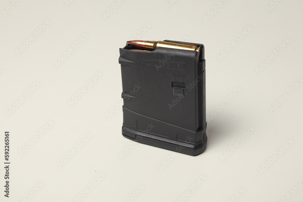 Mag with bullets for the AR 15 rifle. 223 rem Stock Photo | Adobe Stock