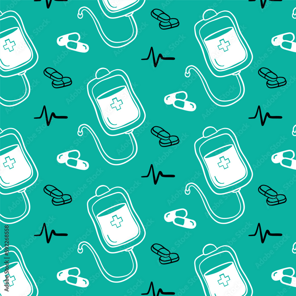 Poster Medical seamless pattern , clinic vector illustration – Wall Art ...