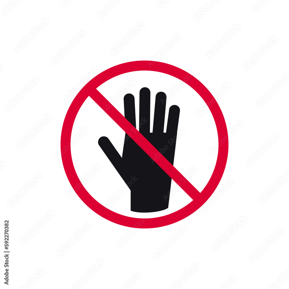 No entry prohibited sign, forbidden modern round sticker, vector ...