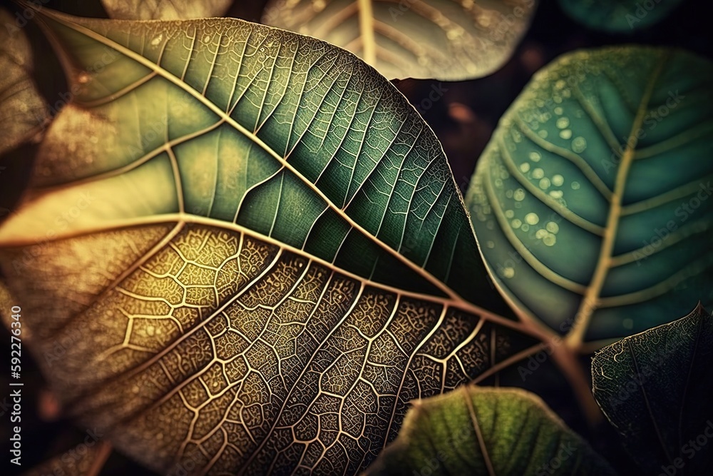 Gorgeous macro texture of a woodland seen in nature Generative AI Stock ...