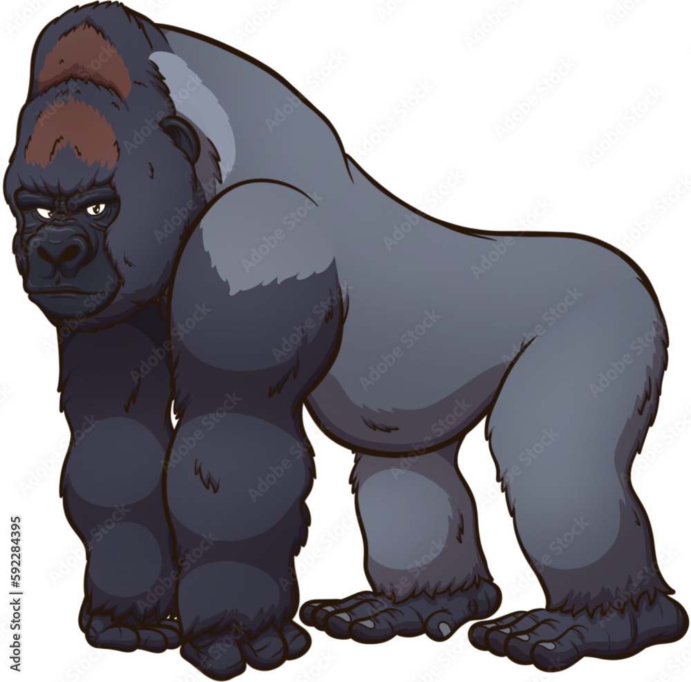 Silverback Gorilla. Vector clip art illustration with simple gradients. All in one single layer ...
