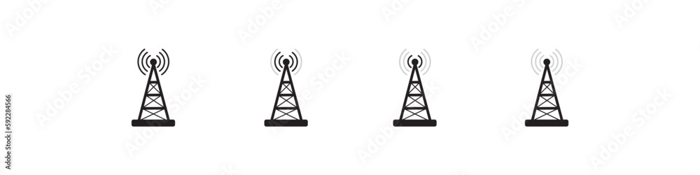 Antenna Tower Icon Communication Antenna Tower.Set Antenna Tower Icon ...