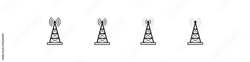 Antenna Tower Icon Communication Antenna Tower.Set Antenna Tower Icon ...