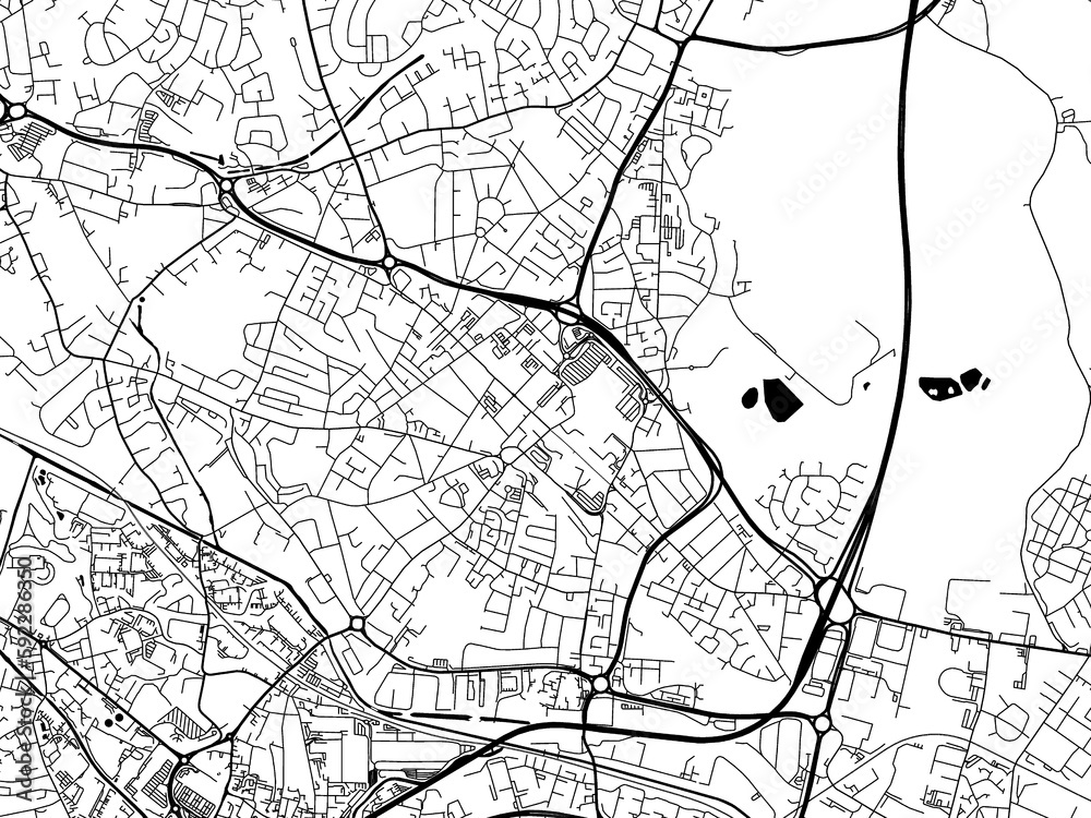 A vector road map of the city of West Bromwich in the United Kingdom on ...