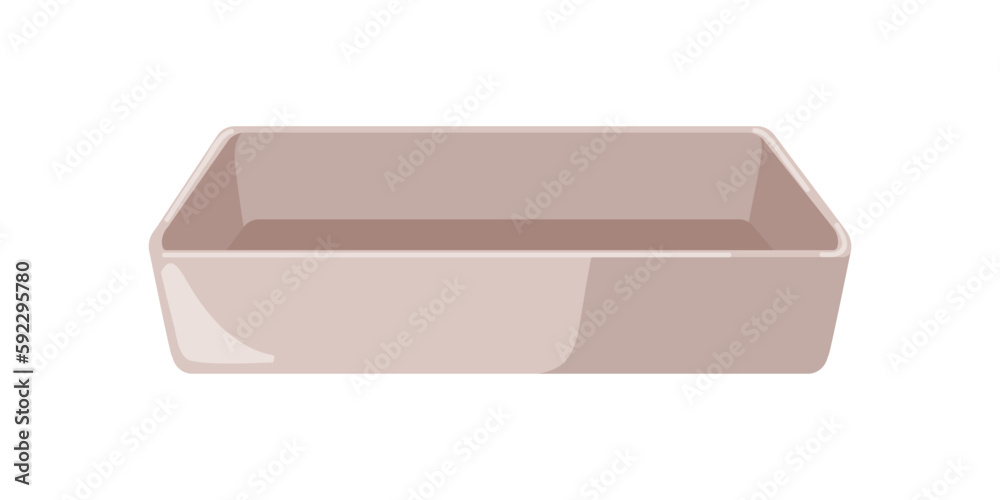 Baking pan, bakery dish for oven. Culinary utensil, metal bakeware ...