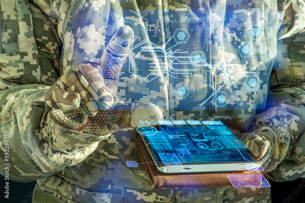 Ai Command Of The Military Forces On The Tablet Computer With Augmented Reality Internet