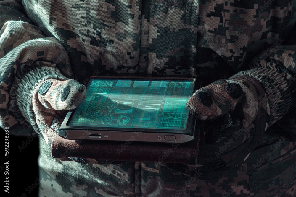 Ai Command Of The Military Forces On The Tablet Computer With Augmented Reality Internet