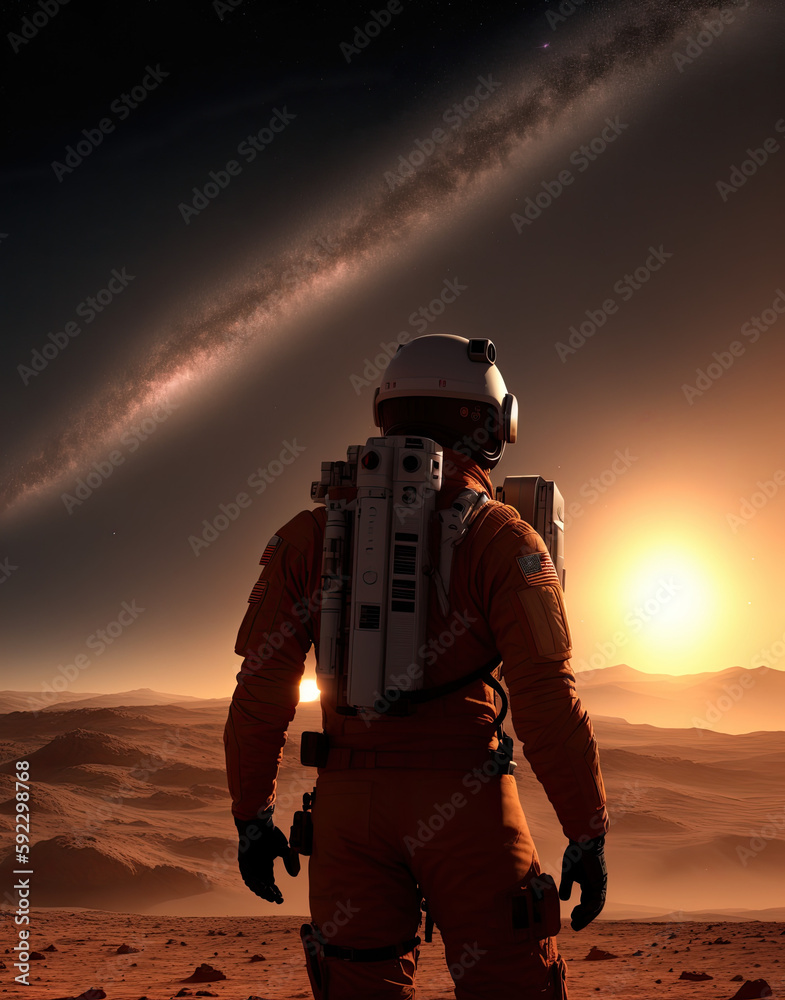 A Stunning CGI Render of an Astronaut Standing on Mars, Gazing at the ...