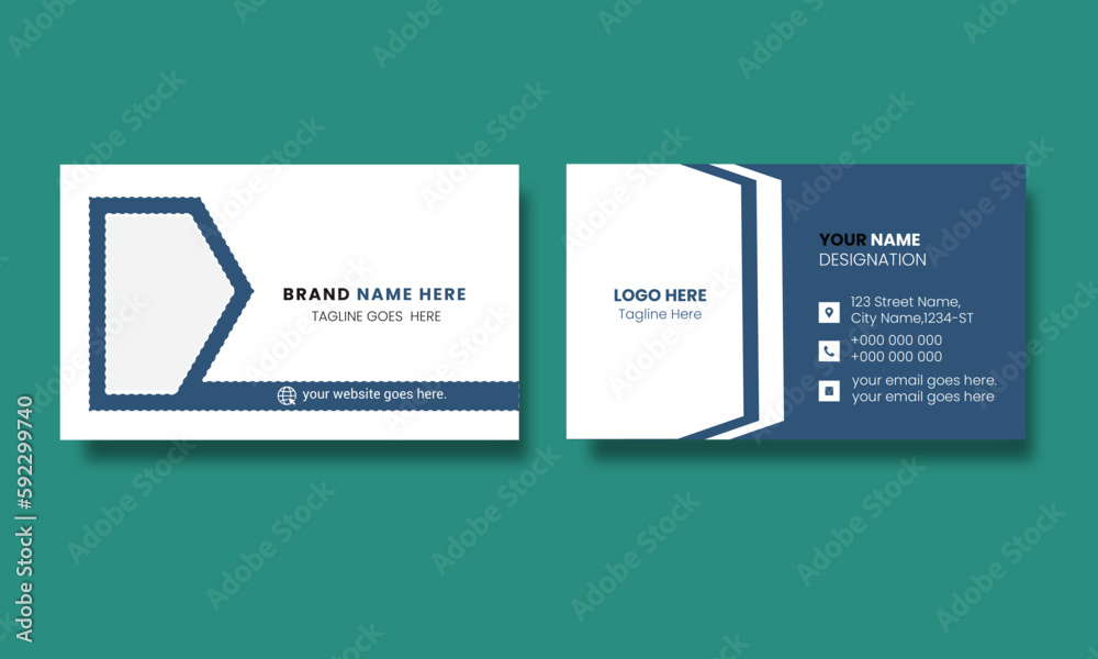 Vetor de Clean professional business card template, Business card ...