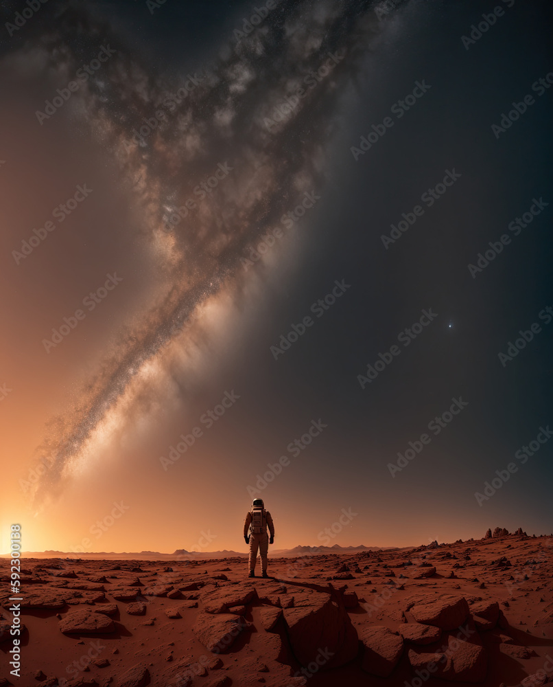A Stunning CGI Render of an Astronaut Standing on Mars, Gazing at the ...