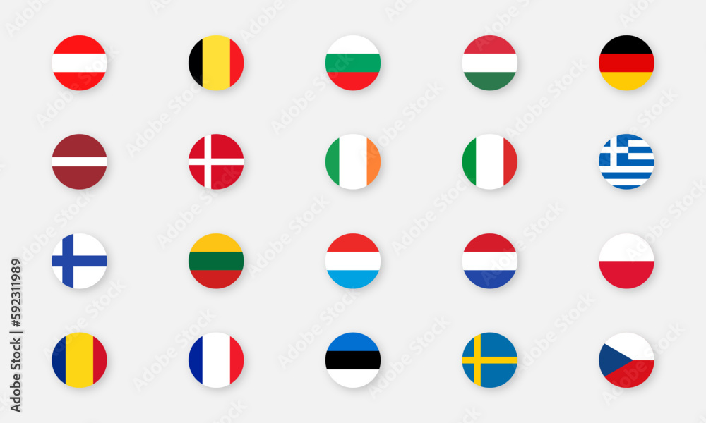 Flags of European countries. Flag vector icons on isolated background ...