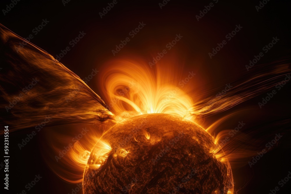 terrifying view of the sun, with massive solar flare and coronal mass ...