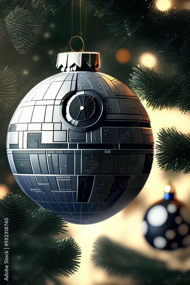 death star from star wars christmas ornament hanging from christmas ...