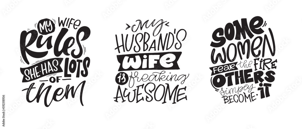 Set with lettering slogans about girl power, feminism. Funny quotes for ...