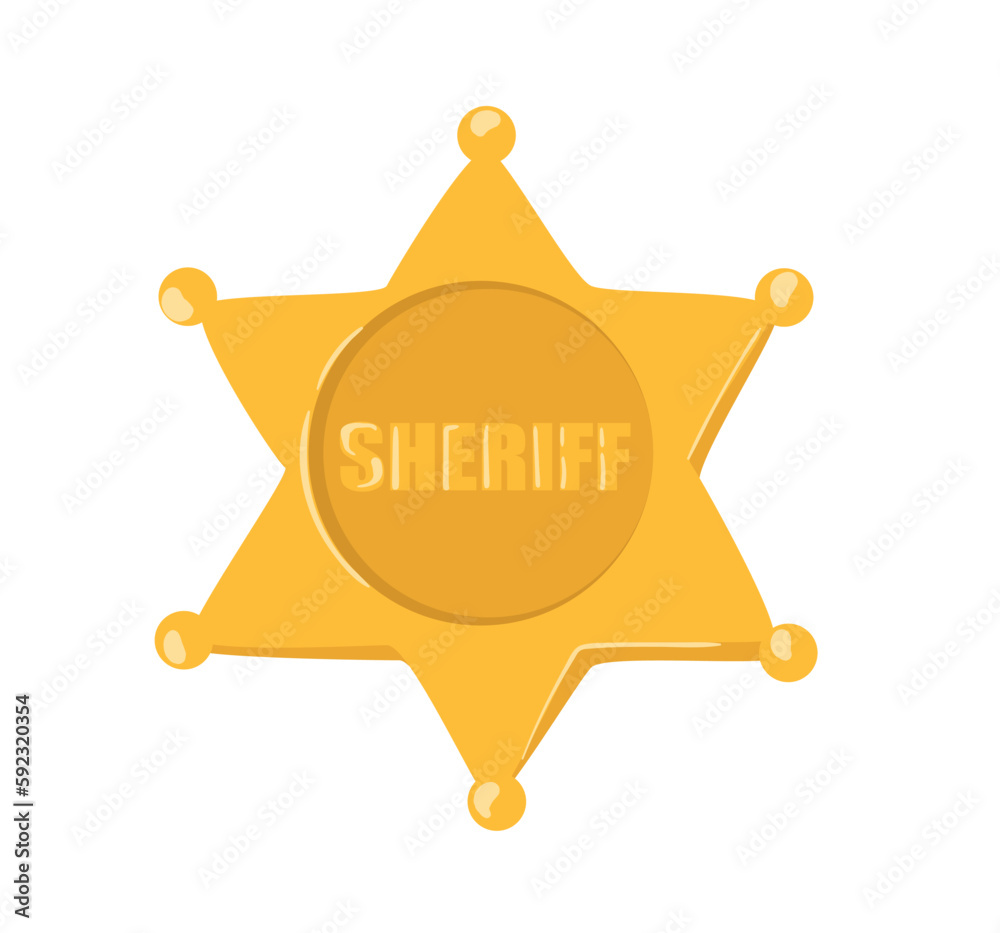 Concept Wild west sheriff symbol police. This is a flat vector ...