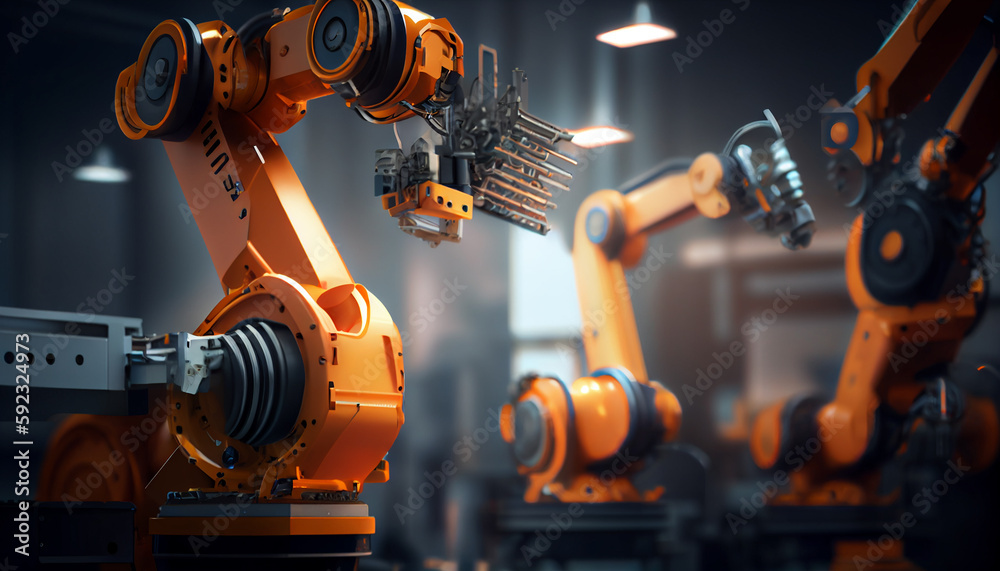 Industrial technology concept. Factory automation. Smart factory ...