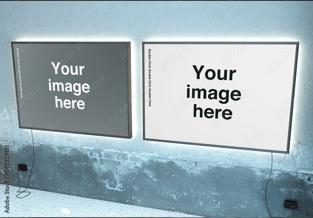 BackLight Poster Mockup 13 Stock Template | Adobe Stock