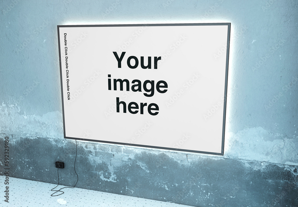 BackLight Poster Mockup 14 Stock Template | Adobe Stock