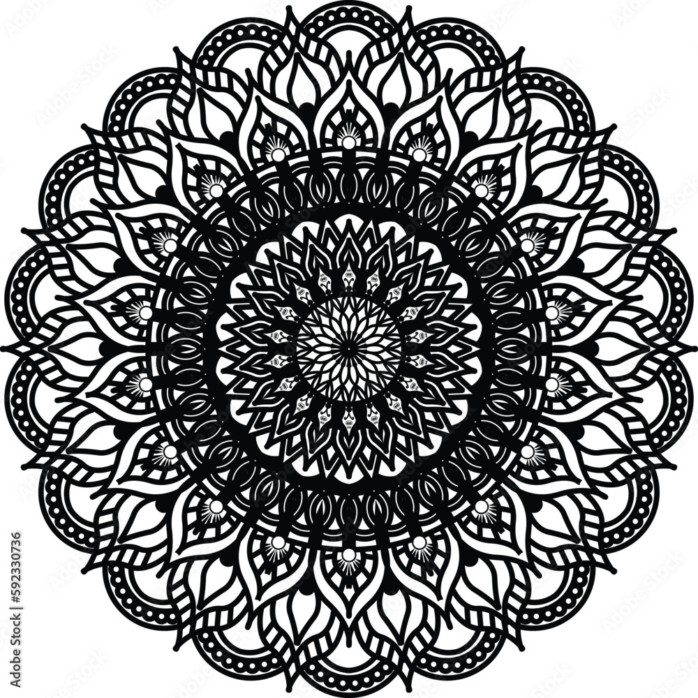 Mandala Coloring book Page design. Simple Mandala coloring design for ...