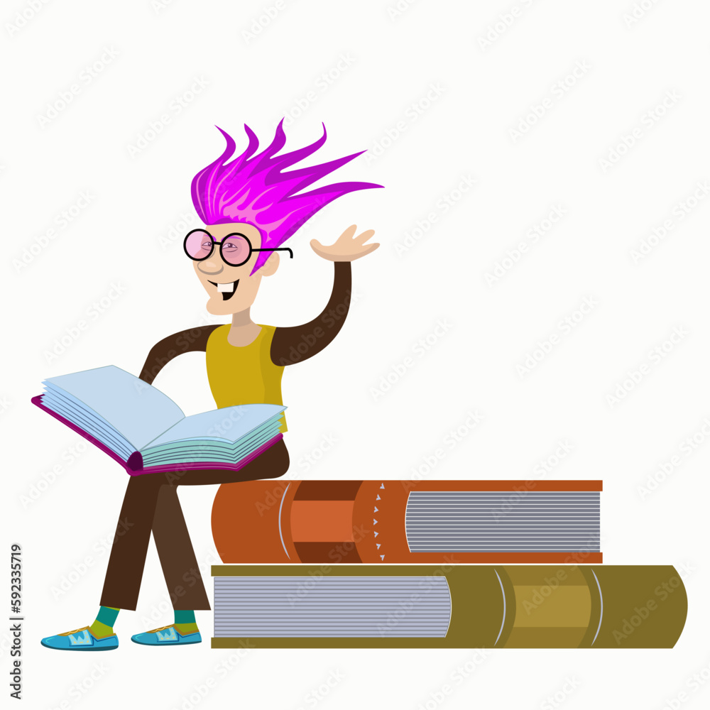 Laufender oder sitzender Man, Jungen, Student, Schuler, Vektor Grafik ...