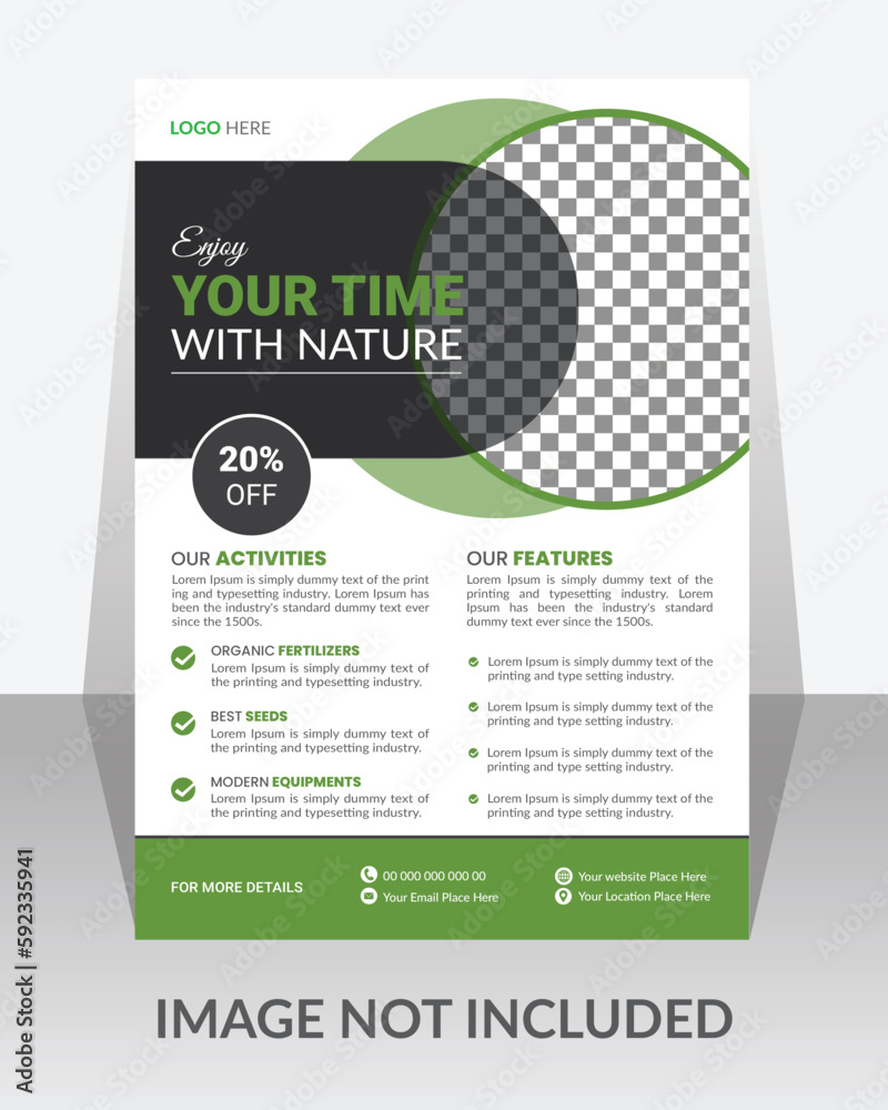Environmental flyer layout with A4.Vector flyer, poster, brochure ...