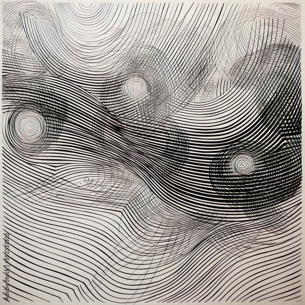 "Abstract Sound Waves" This intriguing artwork showcases an abstract ...
