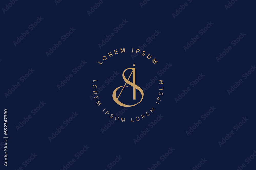 AS modern luxury monogram typography logo design, as monogram, ad ...