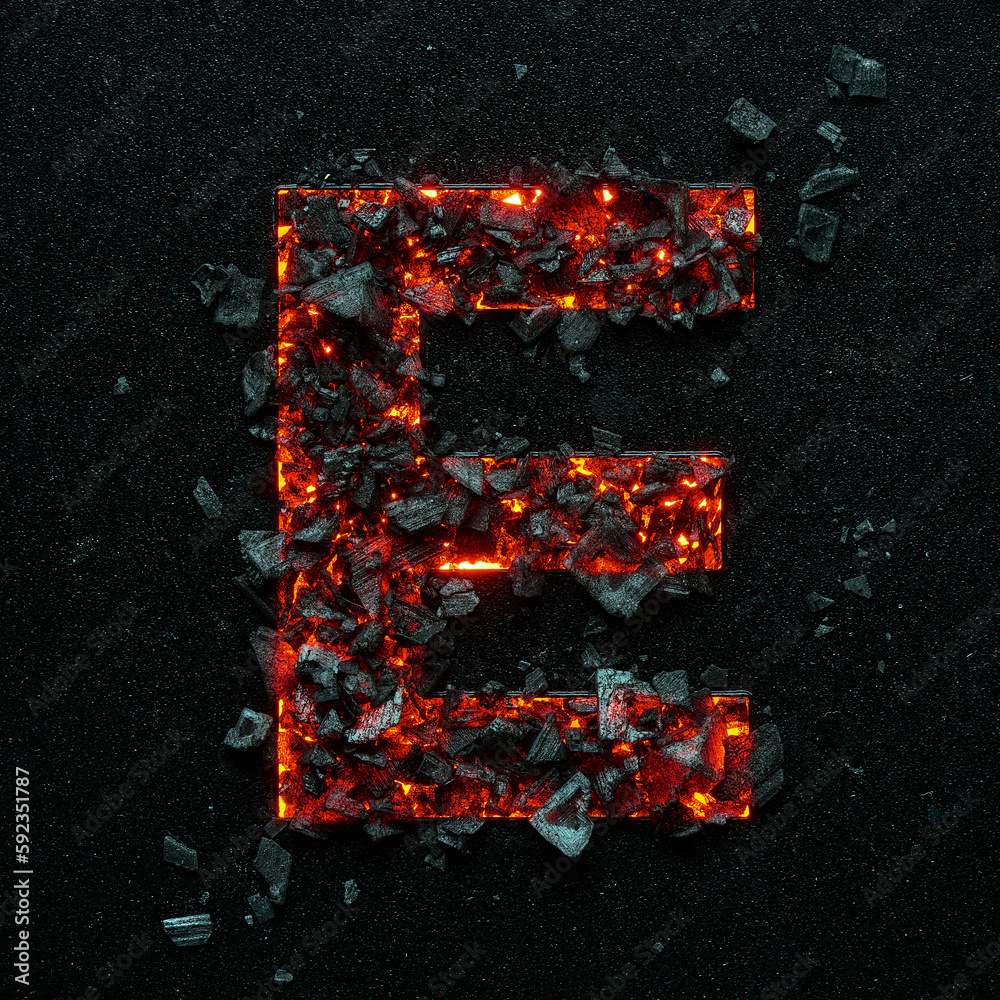 Burning Letter E