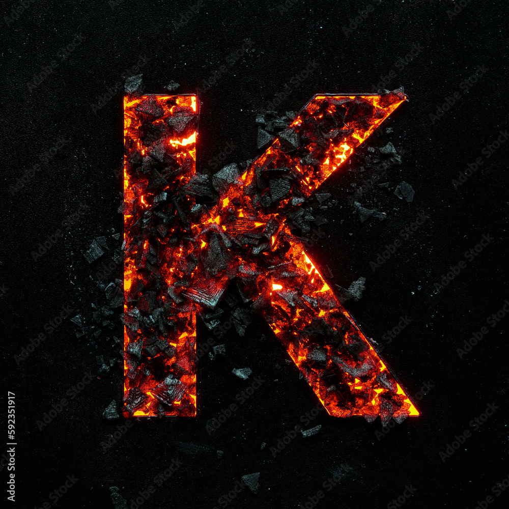 Burning Letter K