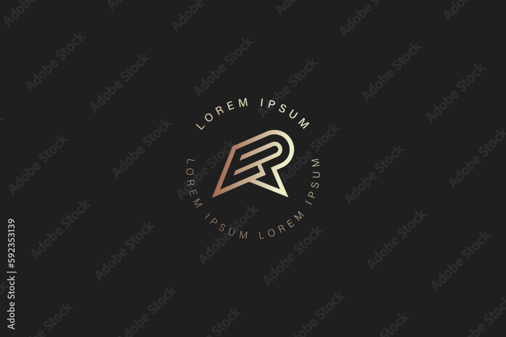 ER modern luxury monogram typography logo design, er monogram, er ...