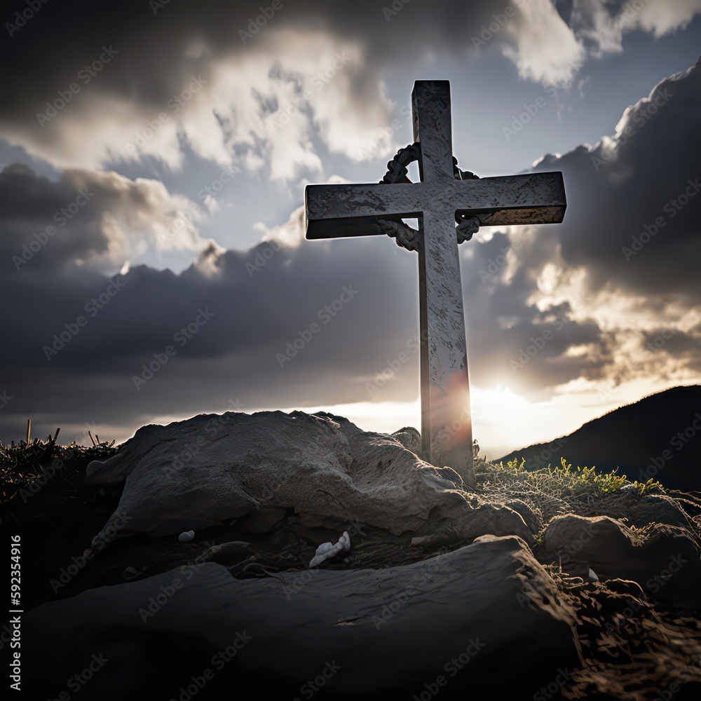 Jesus Christ cross. Easter resurrection concept. Jesus Christ cross ...